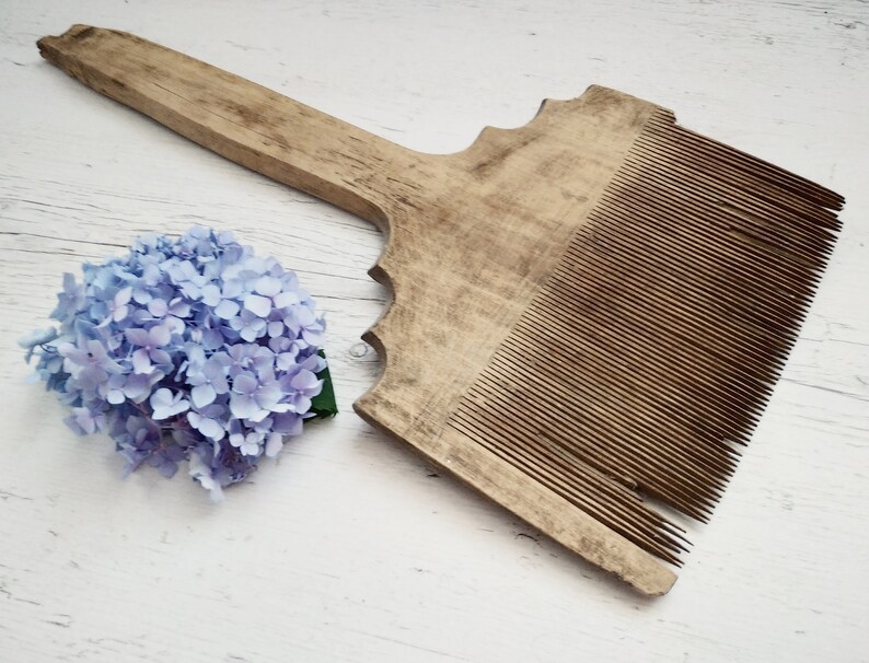 Primitive Antique Wooden Wool Comb Rustic Home Decor Country - Etsy