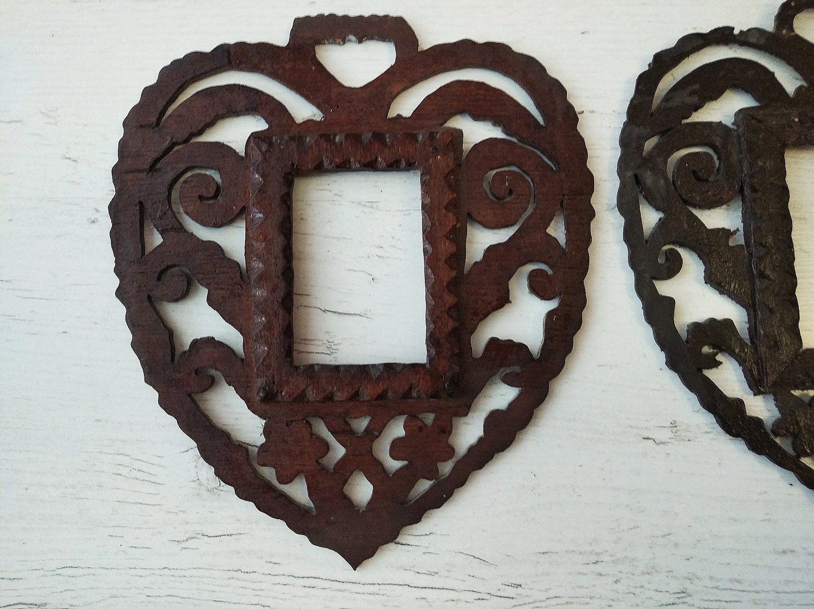 Antique Wood Frame Primitive Photo Frames Hand Carved Rustic - Etsy