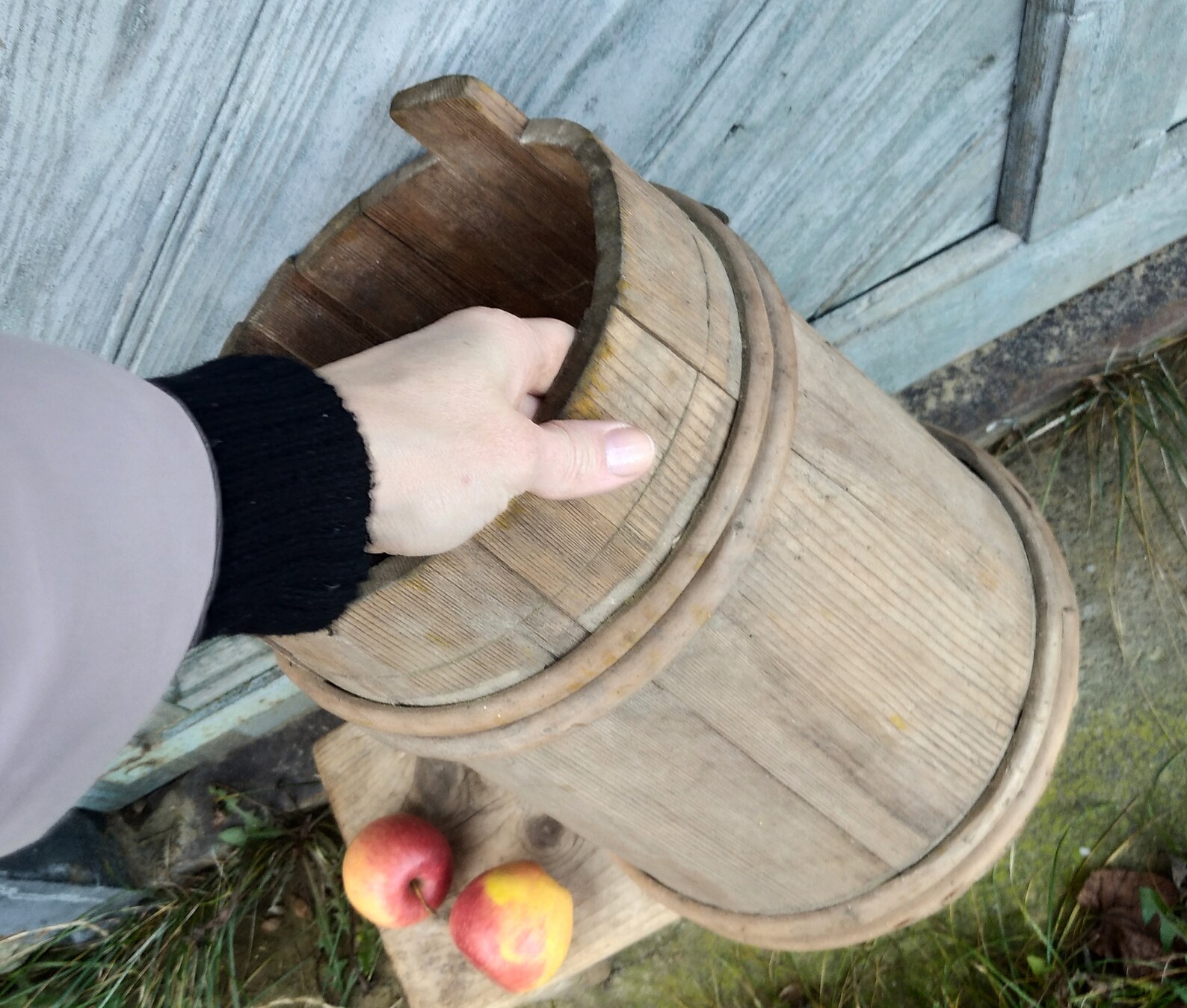 Primitive Wood Container Antique Hamper of Wood Rustic Cloth - Etsy