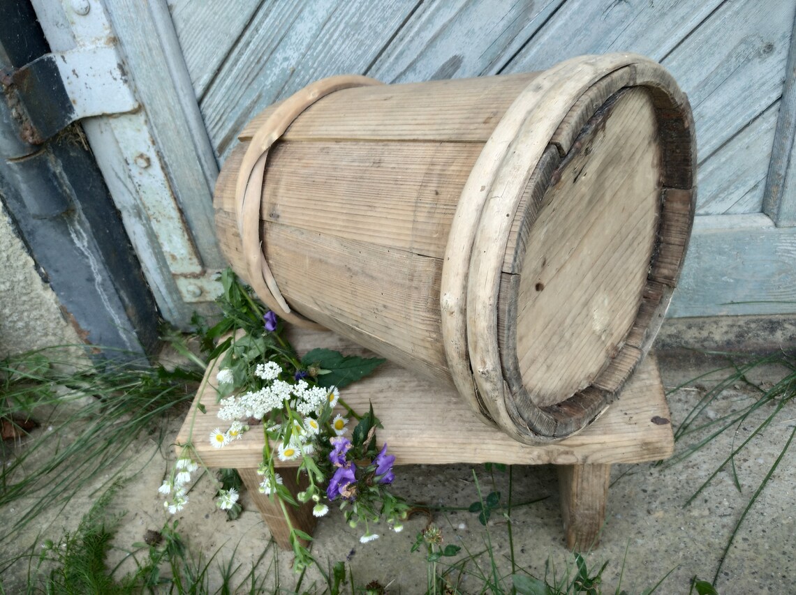 Large Wooden Vase Primitive Antique Vase Rustic Home Decor - Etsy