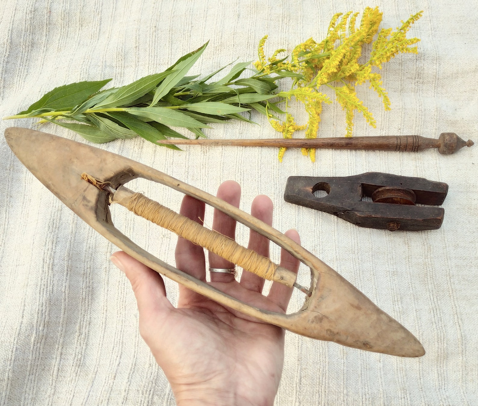 Antique Weaving Shuttle Drop Spindle Old Loom Parts Ancient | Etsy