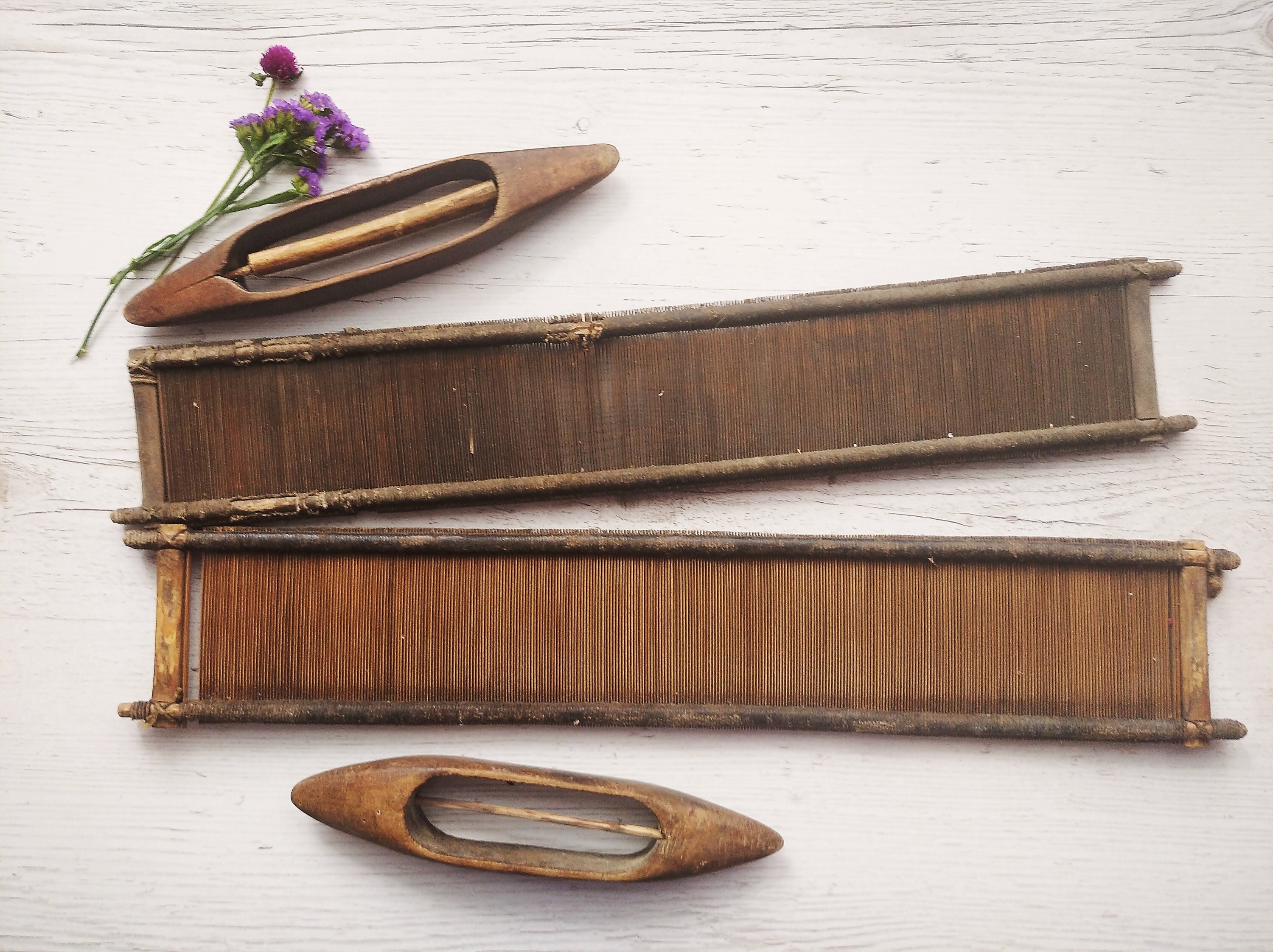 Antique Loom Parts Primitive Fibre Arts Assemblage Spinning - Etsy UK