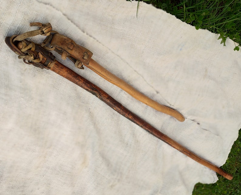 Primitive Wooden Flail Antique Agriculture Tool Farmhouse Wall Hanging ...