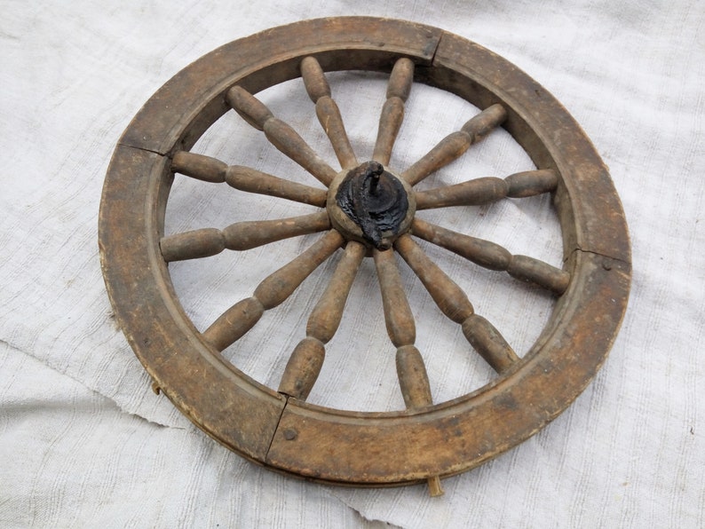 Antique Wheel From Spinning Wheel 1900s Eco Friendly Wooden | Etsy