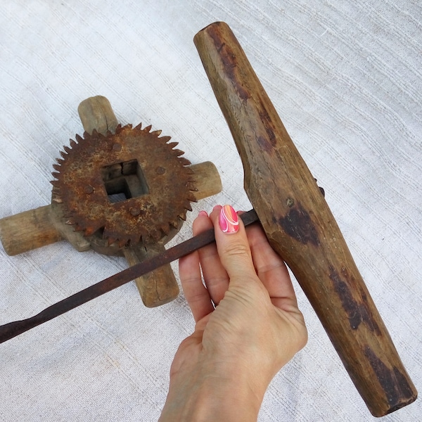 Wooden Hand Drill Antique - Etsy
