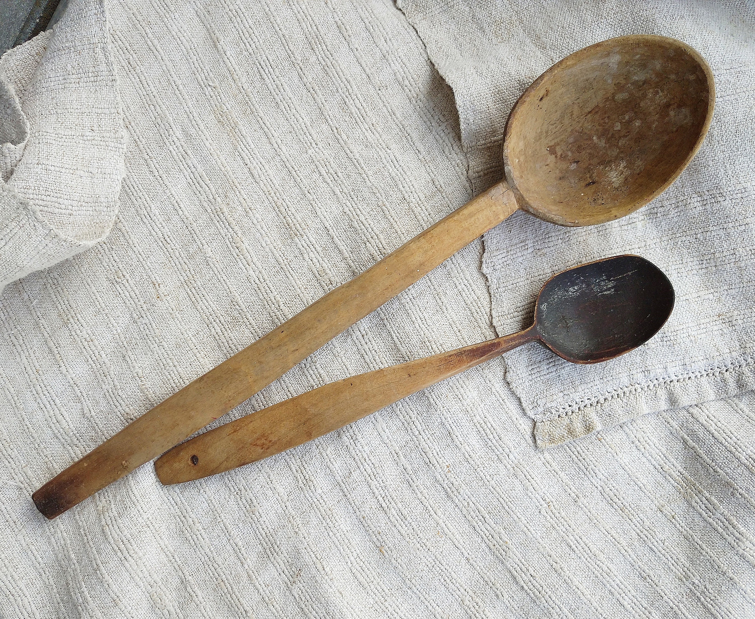 Large Wooden Spoons Hand Carved Wood Rustic Kitchen Decor Country ...