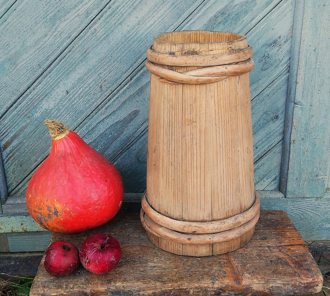 Primitive Antique Tall Vase Rustic Wooden Vase Farmhouse - Etsy