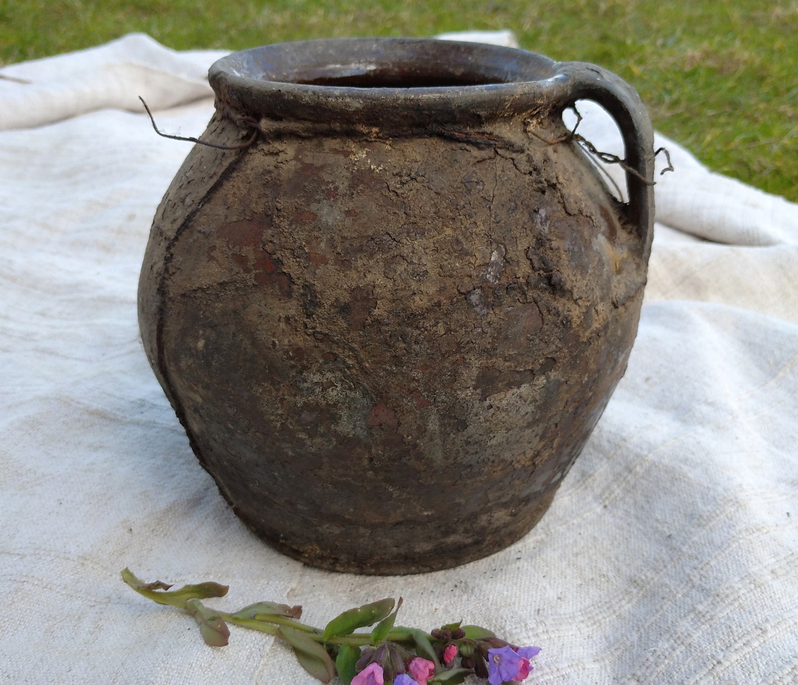 Primitive Antique Clay Pitcher Antique Ceramic Crock Rustic | Etsy