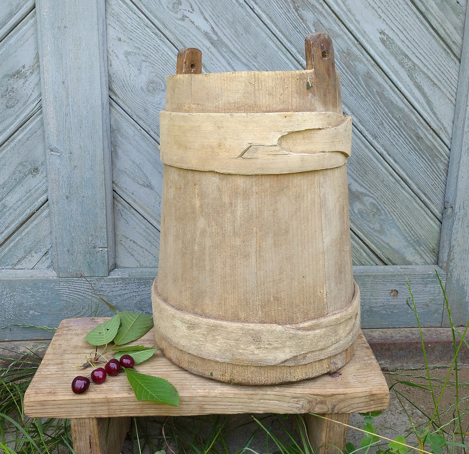 Large Wooden Vase Primitive Antique Vase Rustic Home Decor | Etsy
