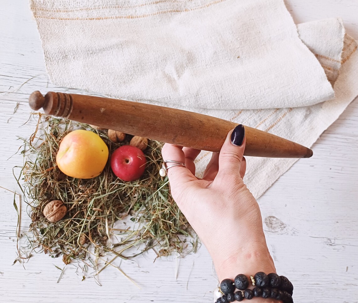 Large Wooden Rolling Pin Primitive Rustic Decor for Country Kitchen ...