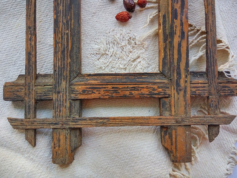 Antique wood frame Primitive photo frames Rustic Hand carved | Etsy