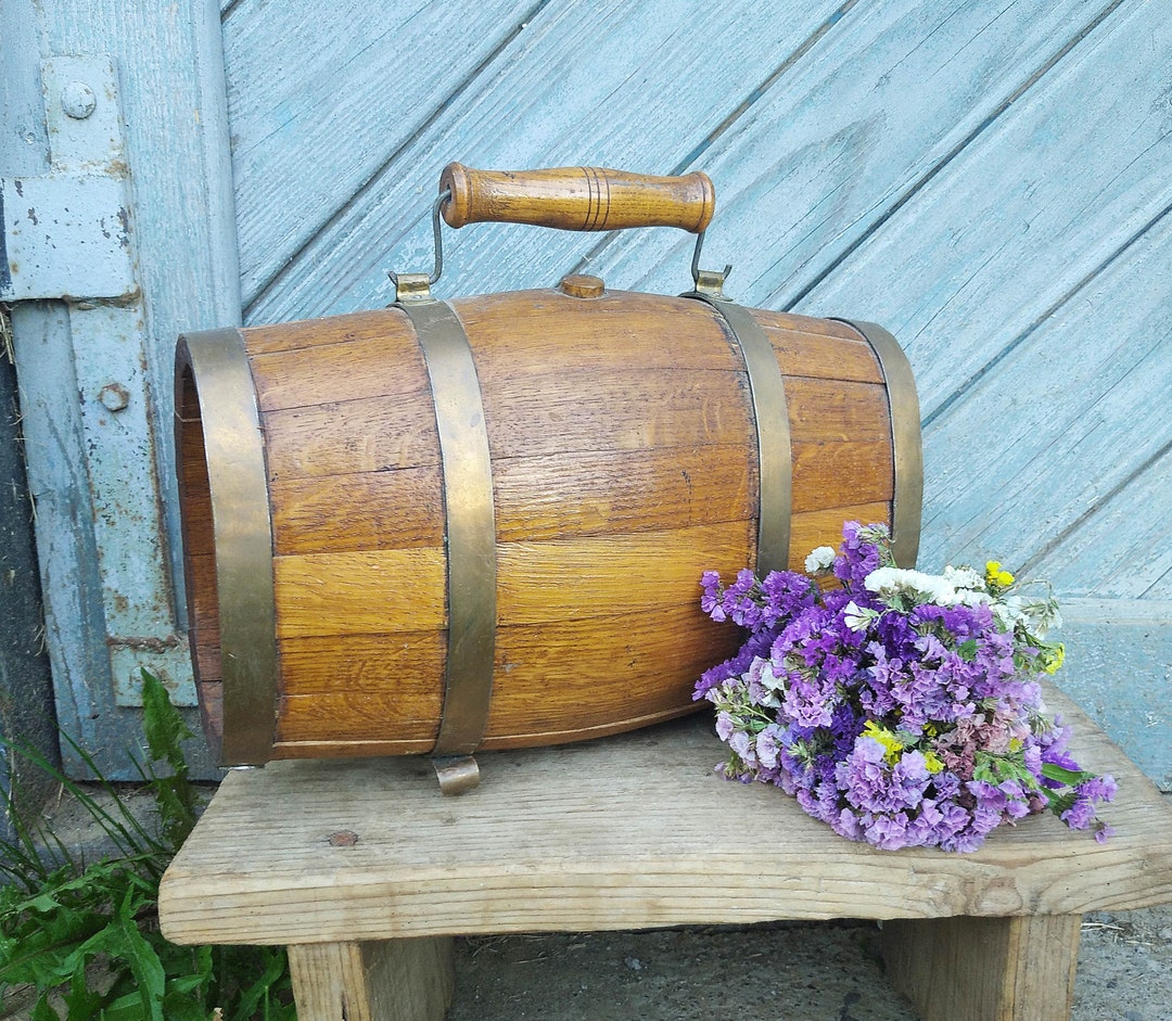Wooden Wine Barrel Vintage Barware Rustic Wood Home Decor - Etsy