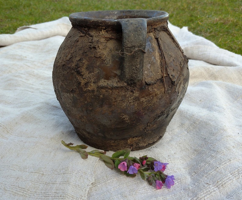 Primitive Antique Clay Pitcher Antique Ceramic Crock Rustic | Etsy