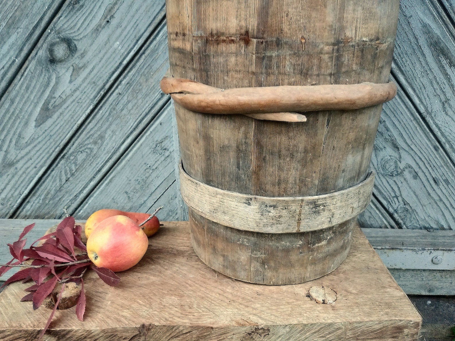 Primitive Antique Wooden Vase Rustic Home Decor Large Antique Vessel ...