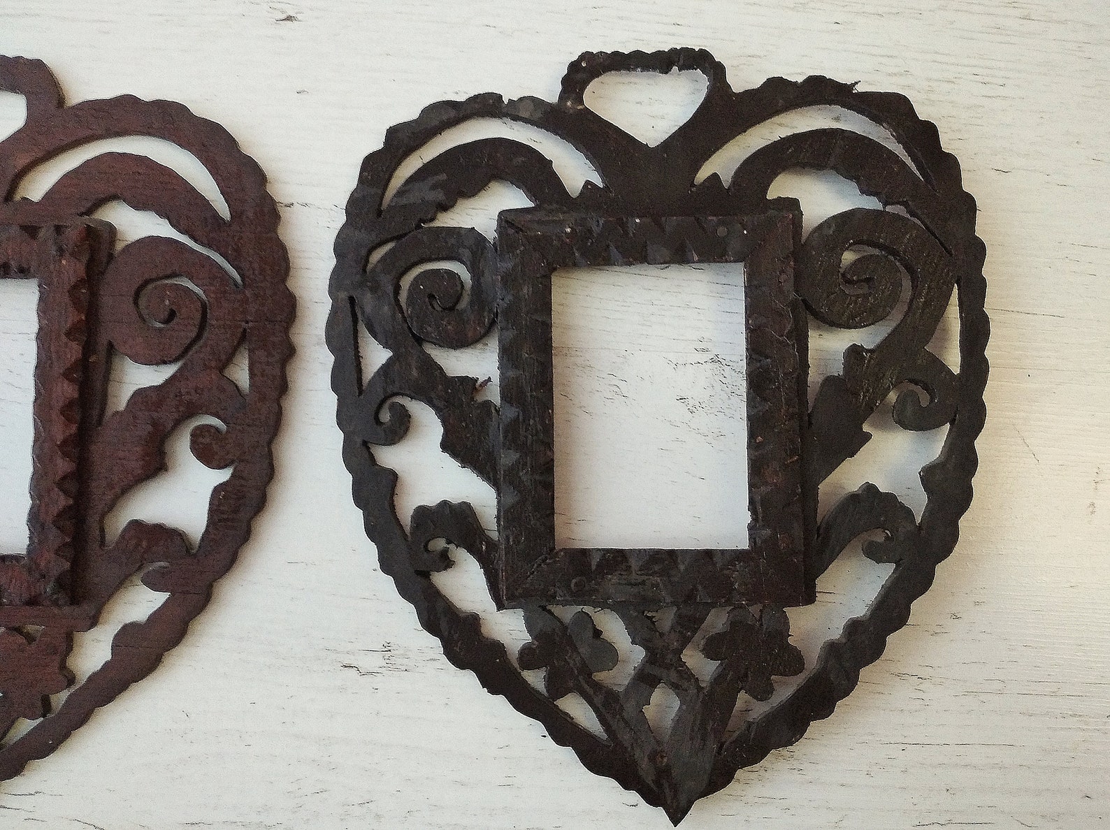 Antique Wood Frame Primitive Photo Frames Hand Carved Rustic - Etsy