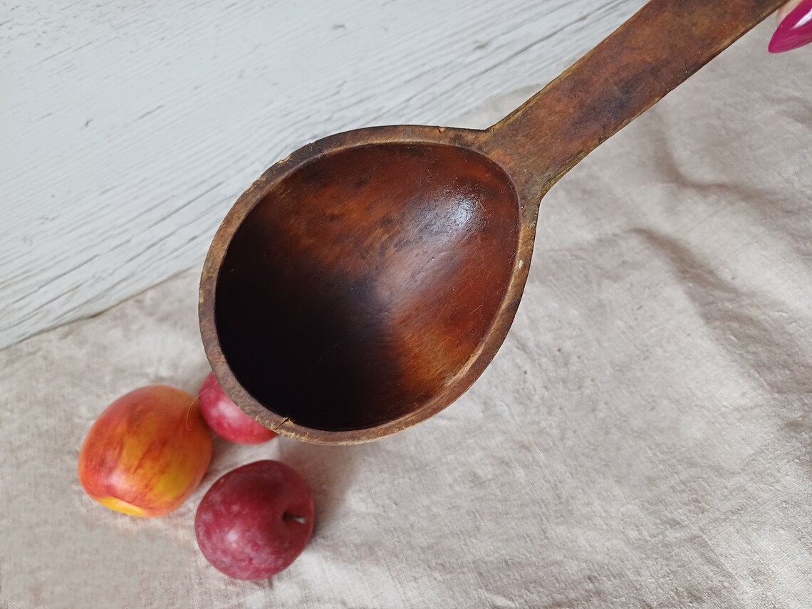 Large Wooden Spoon From Antique Country Kitchen Rustic Decor of Hand ...