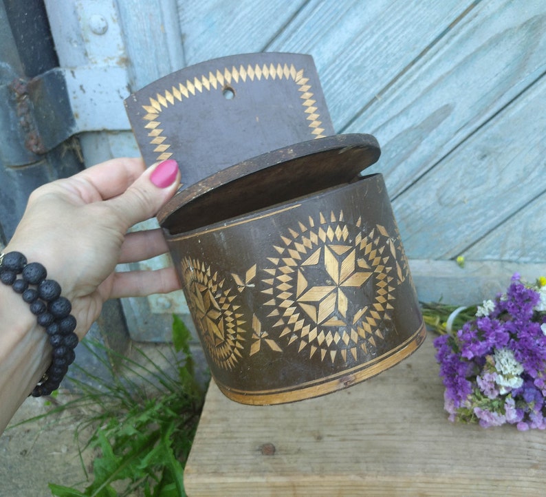 Wooden Wall Box Primitive Antique Wall Hanging Lidded Box of - Etsy