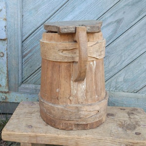 Primitive Antique Wooden Pitcher With a Lid Unique Ancient - Etsy