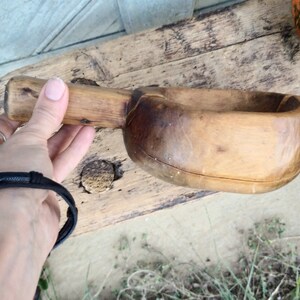 Antique Wooden Mug Primitive Ladle for Drink Country Bowl Rustic Home ...
