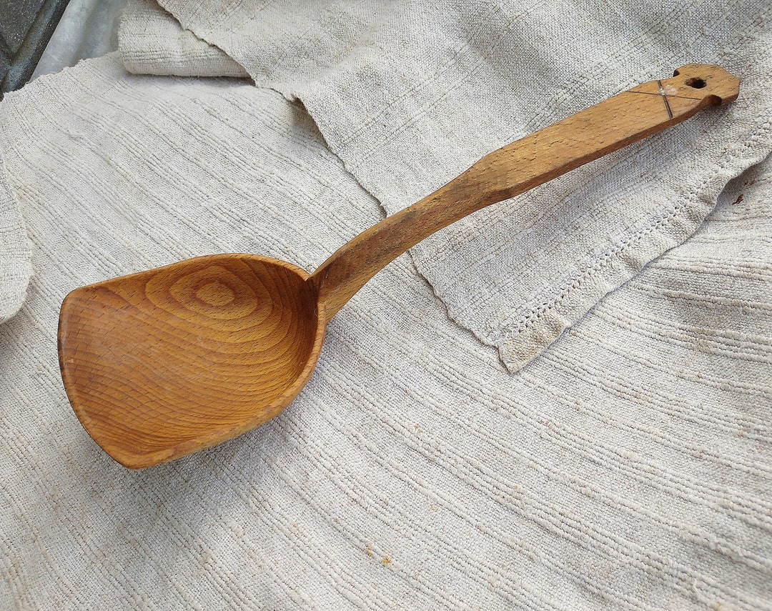 Large Wooden Dipper / Spoon From Antique Cottage Kitchen - Etsy