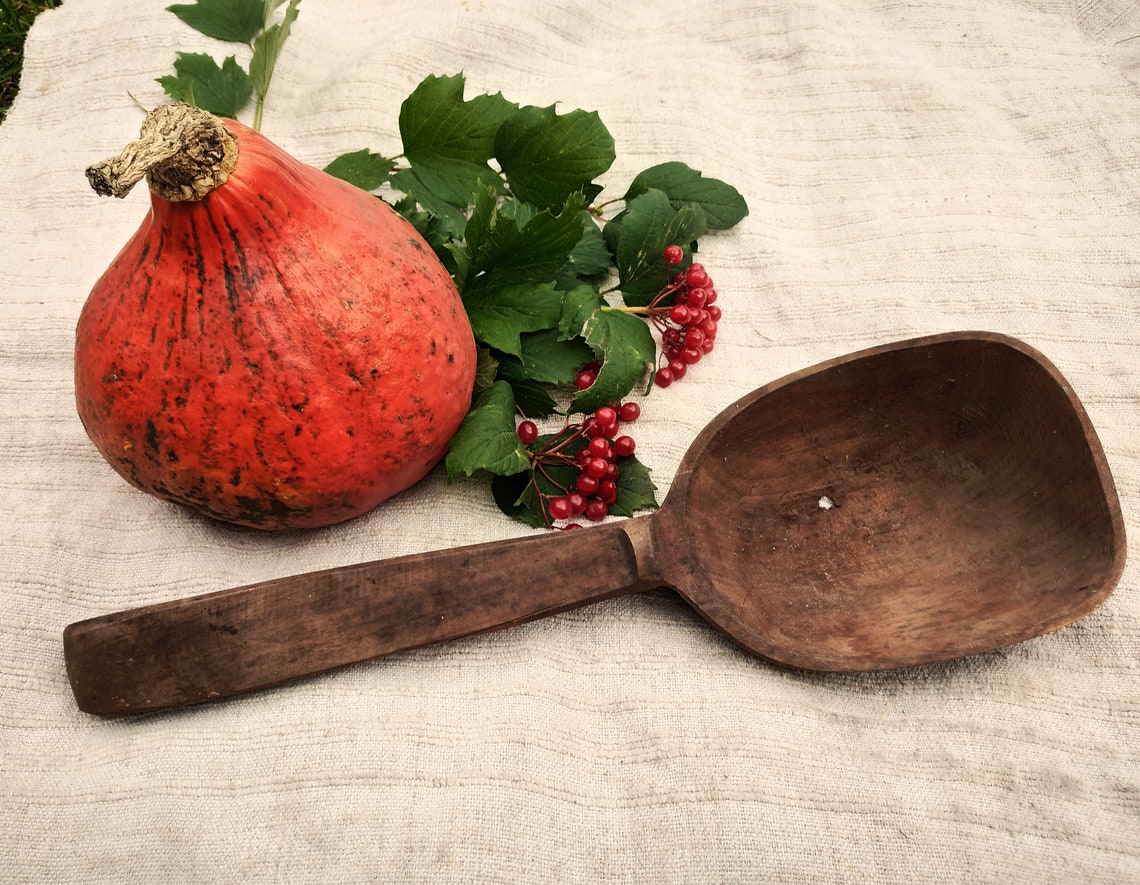 Oversized Antique Dipper Wooden Ladle XXL Spoon With Long | Etsy