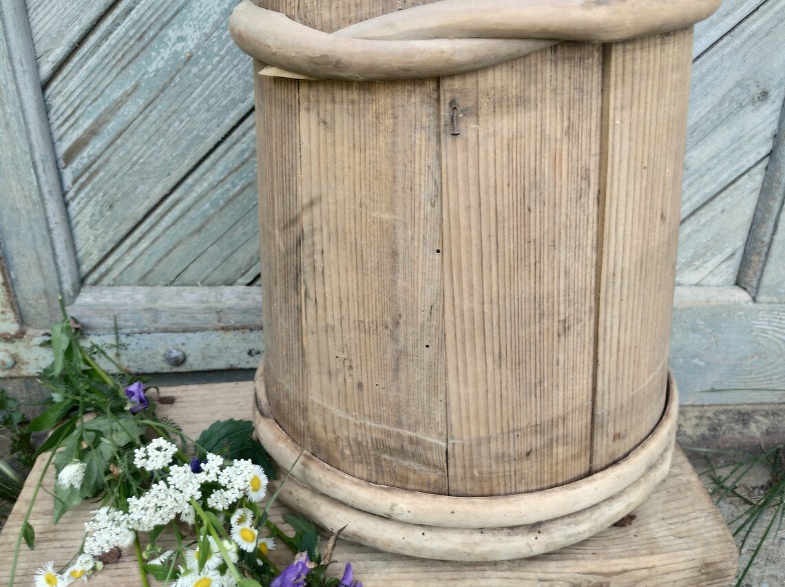 Large Wooden Vase Primitive Antique Vase Rustic Home Decor - Etsy