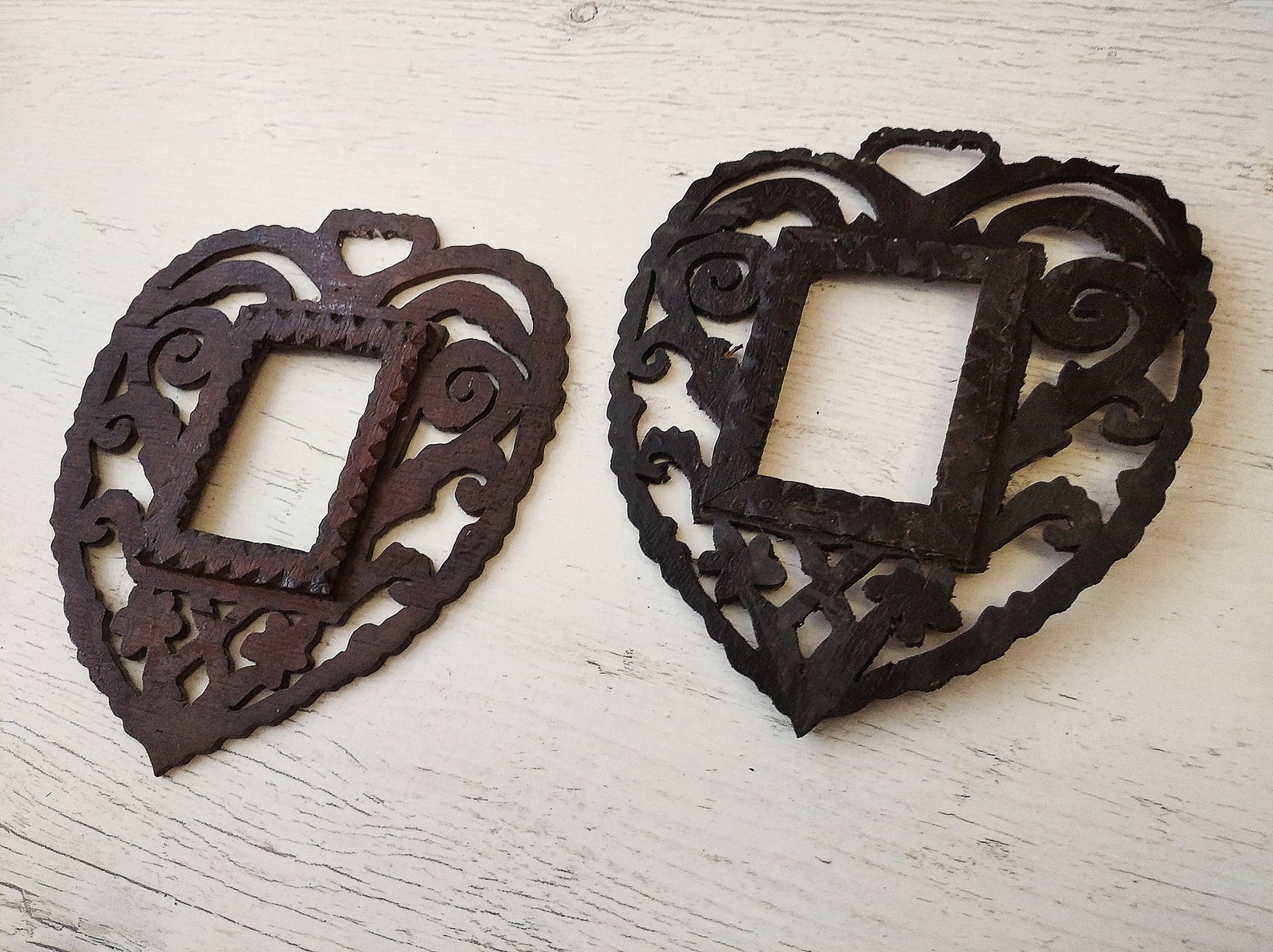 Antique Wood Frame Primitive Photo Frames Hand Carved Rustic - Etsy