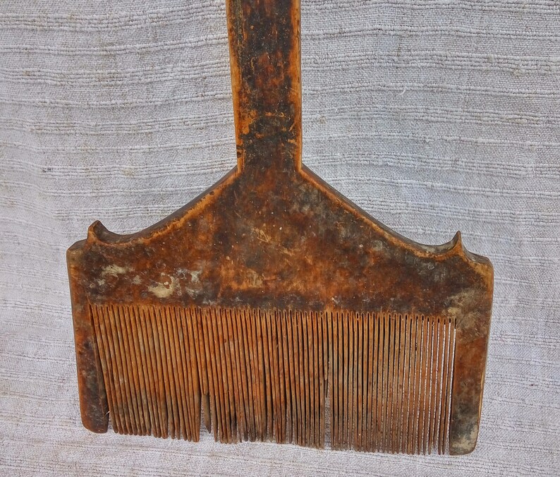 Primitive antique wooden wool comb Rustic home decor Country | Etsy