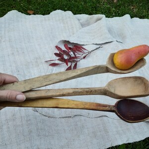 Large Antique Wooden Spoon Set of 3 Country Kitchen Decor Farmhouse ...
