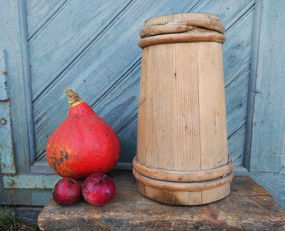 Primitive Antique Tall Vase Rustic Wooden Vase Farmhouse - Etsy