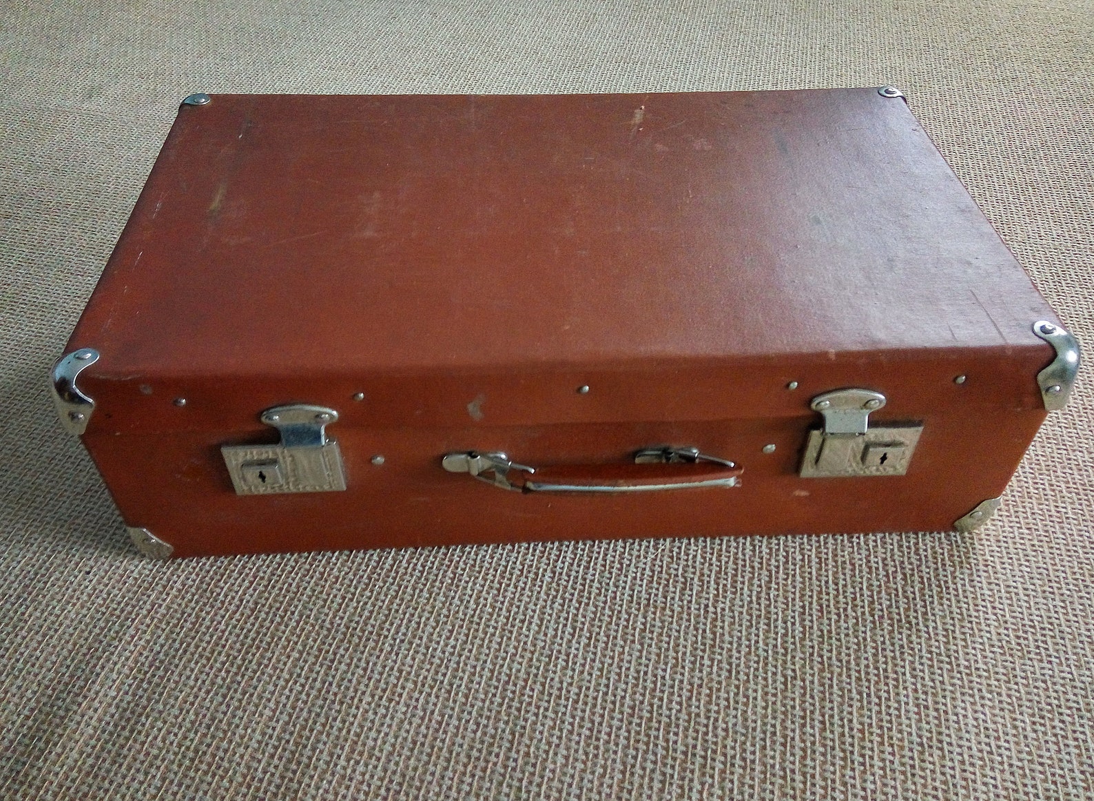 Vintage Cardboard Suitcase 1950s Luggage Brown Case Faux - Etsy