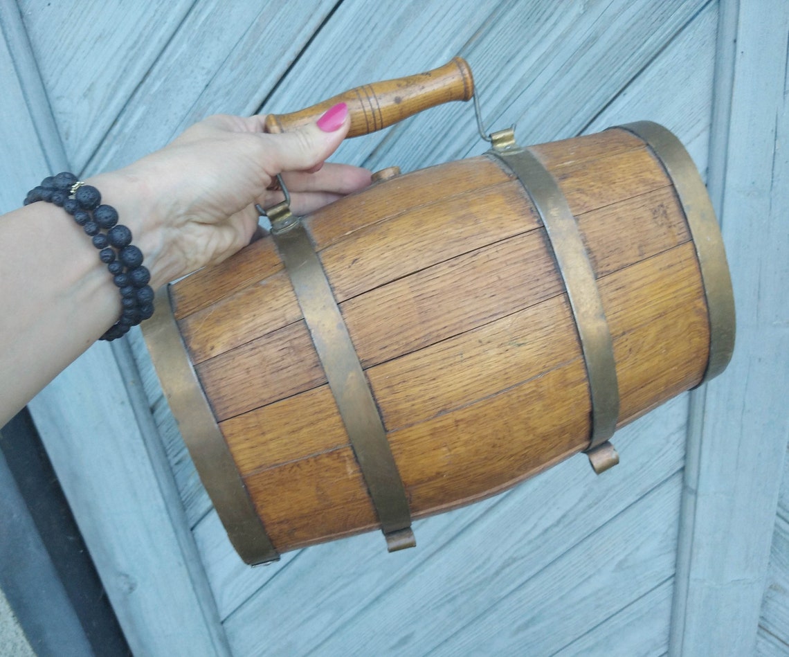 Wooden Wine Barrel Vintage Barware Rustic Wood Home Decor - Etsy