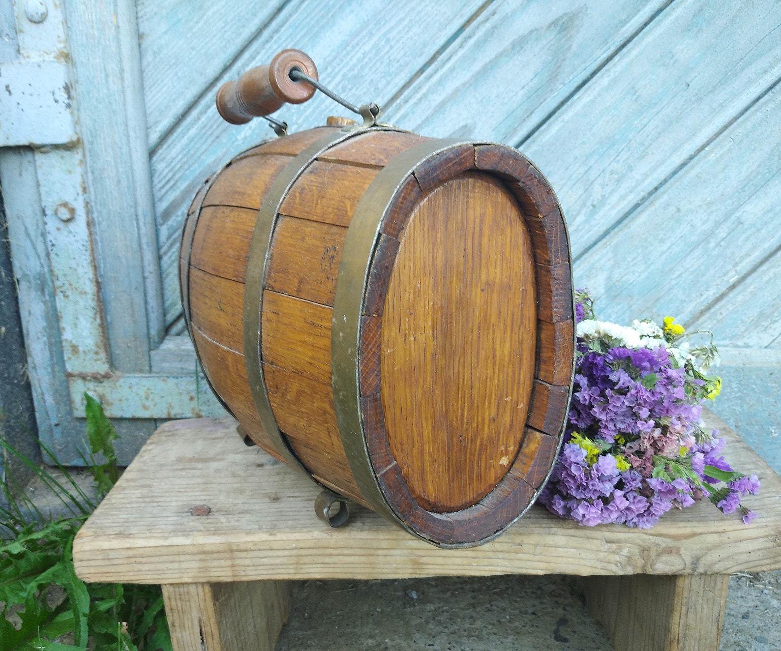 Wooden Wine Barrel Vintage Barware Rustic Wood Home Decor - Etsy