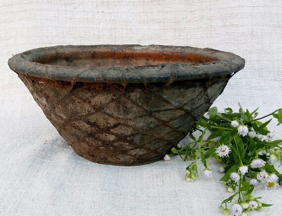 Antique bowl Large ceramic bowl Vintage clay plate Ceramics | Etsy