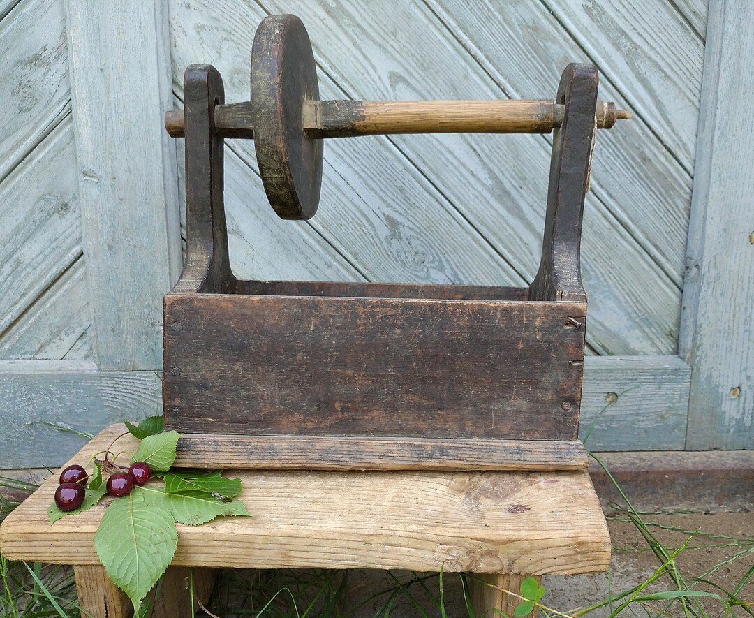 Antique Spinning Wheel Primitive Antique Wooden Tool Rustic - Etsy