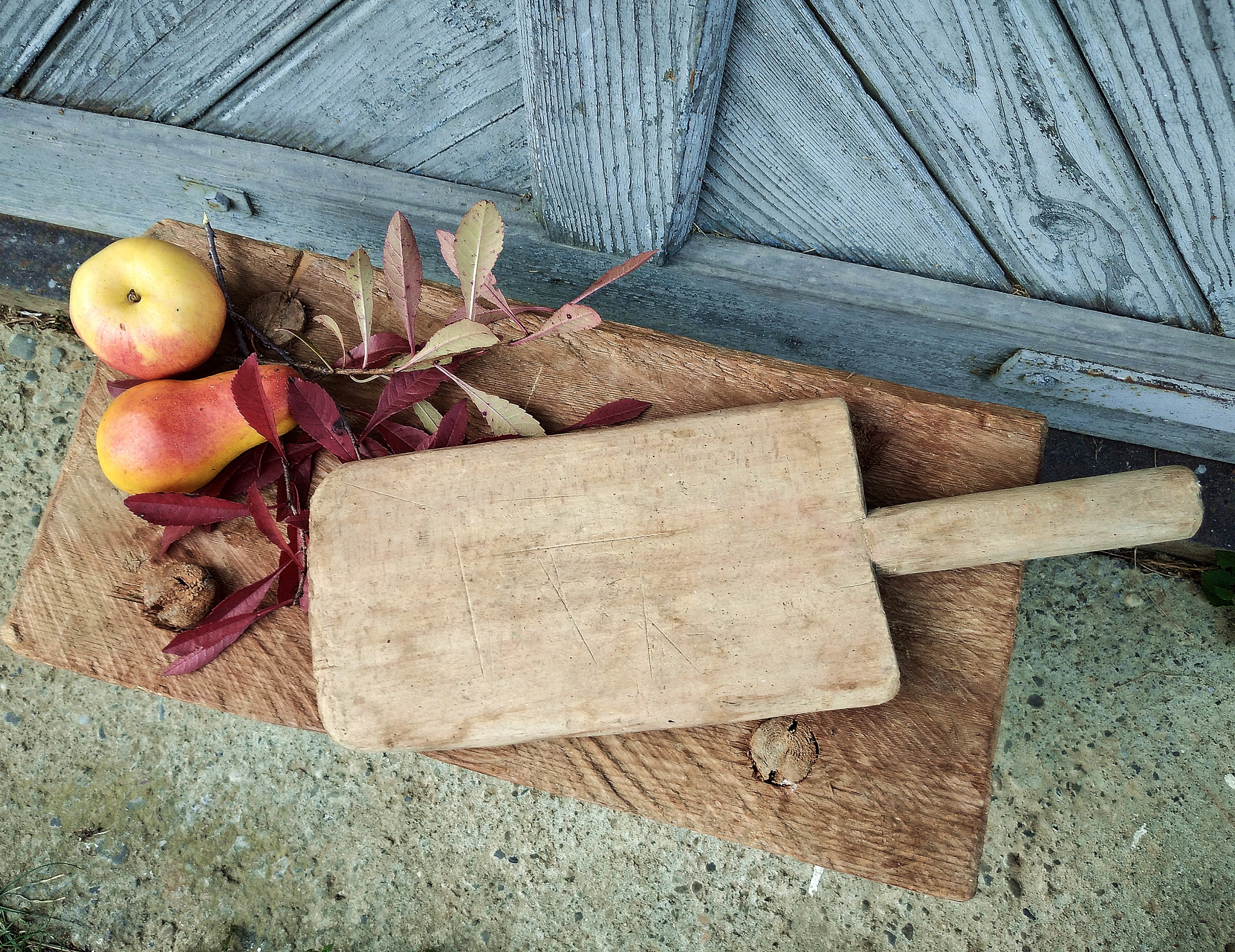 Antique Serving Tray Rustic Cutting Board Country Platter Wooden ...
