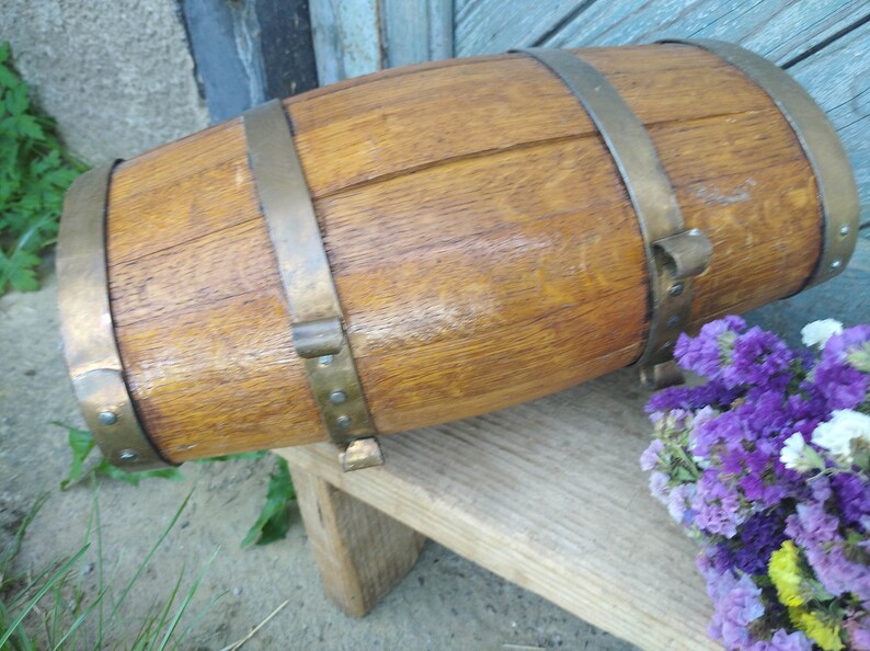 Wooden Wine Barrel Vintage Barware Rustic Wood Home Decor - Etsy