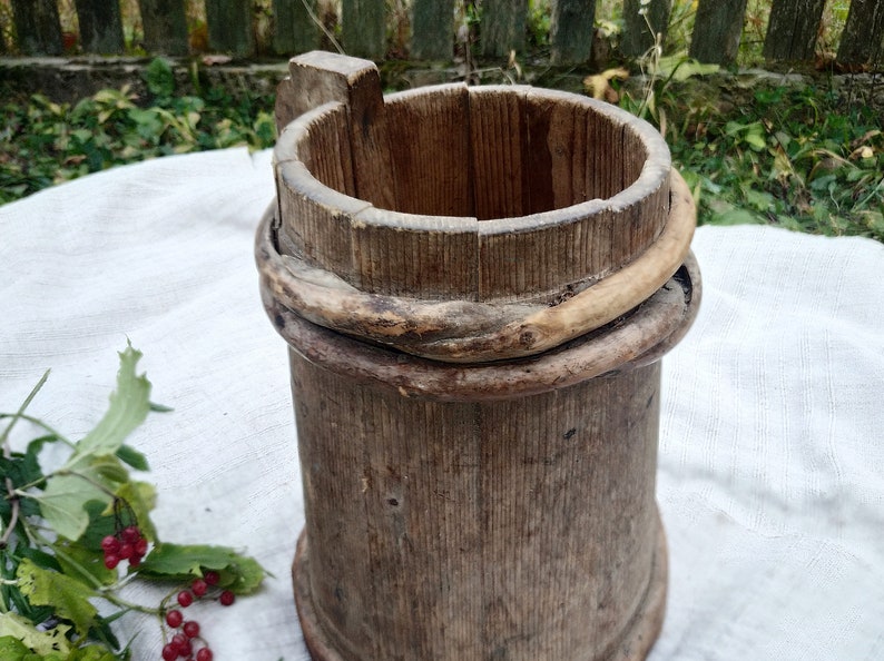 Antique Wood Vase Primitive Wooden Pitcher Rustic Home Decor - Etsy