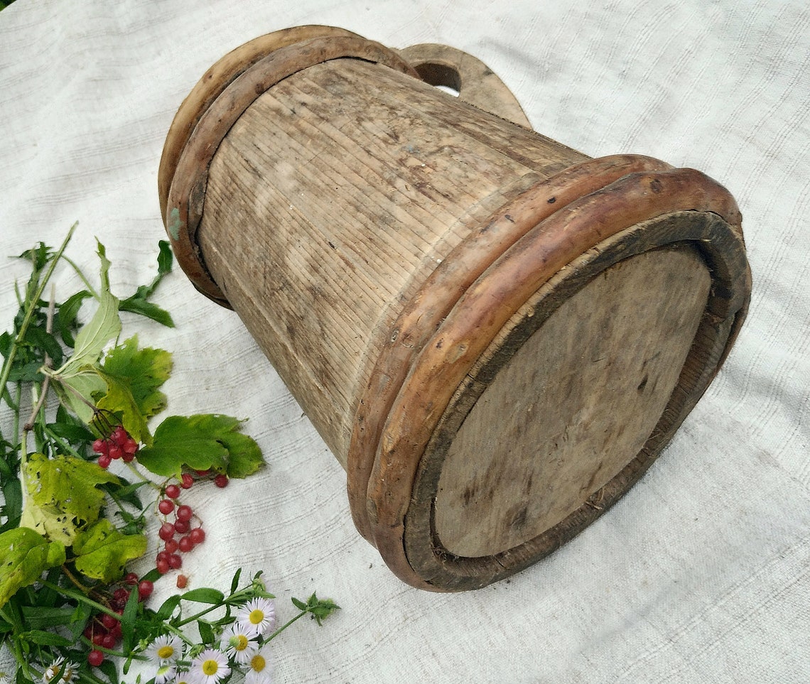 Antique Wood Vase Primitive Wooden Pitcher Rustic Home Decor - Etsy