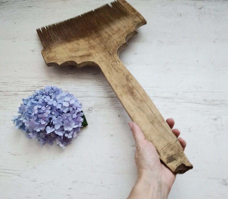 Primitive Antique Wooden Wool Comb Rustic Home Decor Country - Etsy