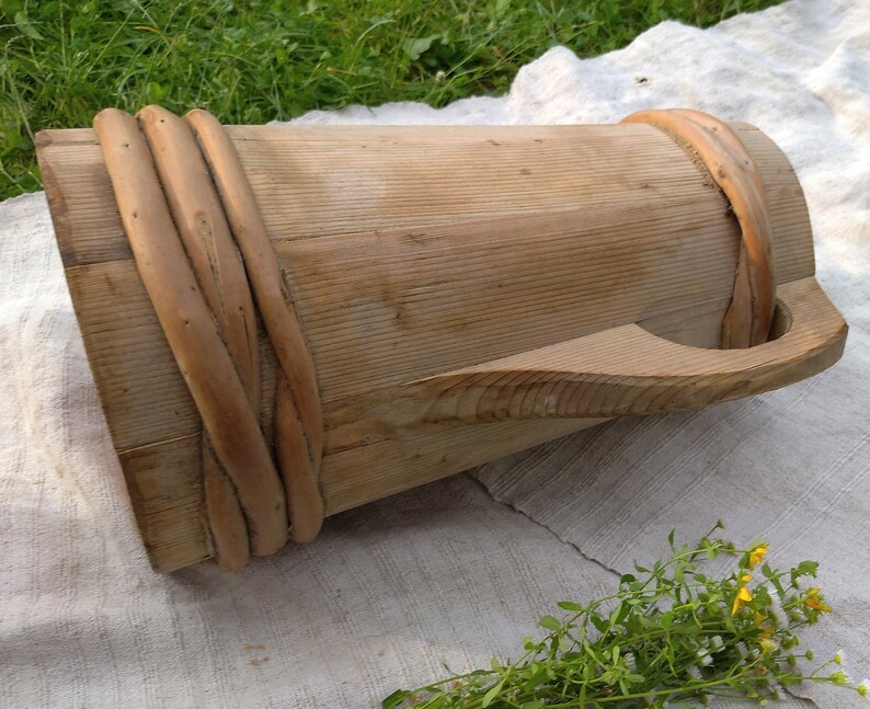 Primitive antique wooden vase Ancient ladle for drink XXL | Etsy