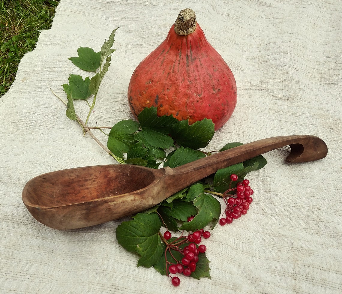 Oversized Antique Dipper Wooden Ladle XXL Spoon With Long | Etsy