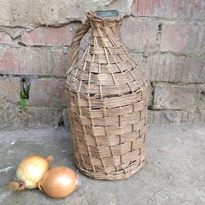 Demijohn antique Large wicker bottle Wedding decorative bottle | Etsy