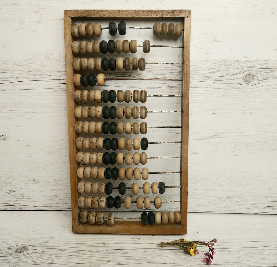 Wooden Abacus Wall Decor Frame Shabby Office Wall Hanging Very Old Wood ...