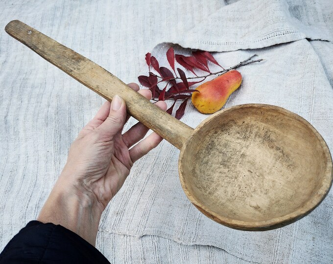 XXL Wooden Spoon Hand Carved Wood Spoon Primitive Antique - Etsy