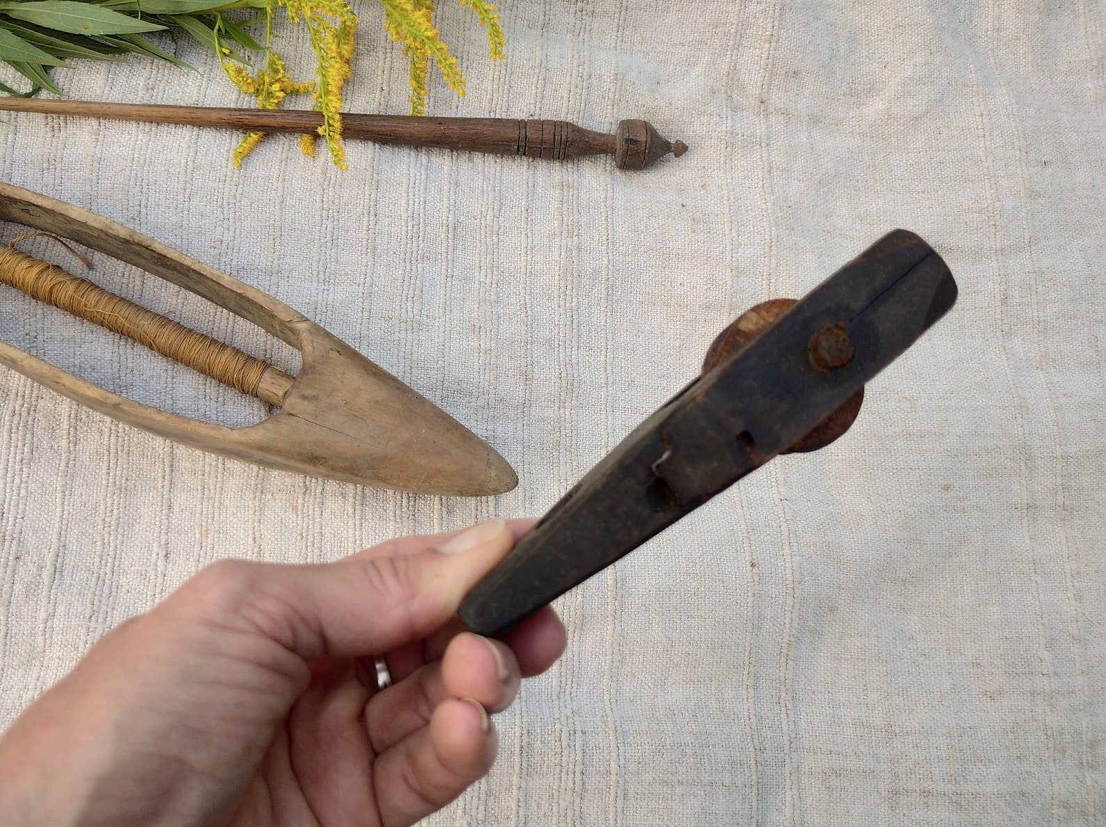 Antique Weaving Shuttle Drop Spindle Old Loom Parts Ancient | Etsy
