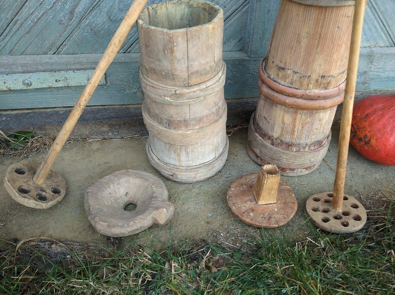 Antique Butter Churn Primitive Country Decor Antique Wooden Bowl Large ...