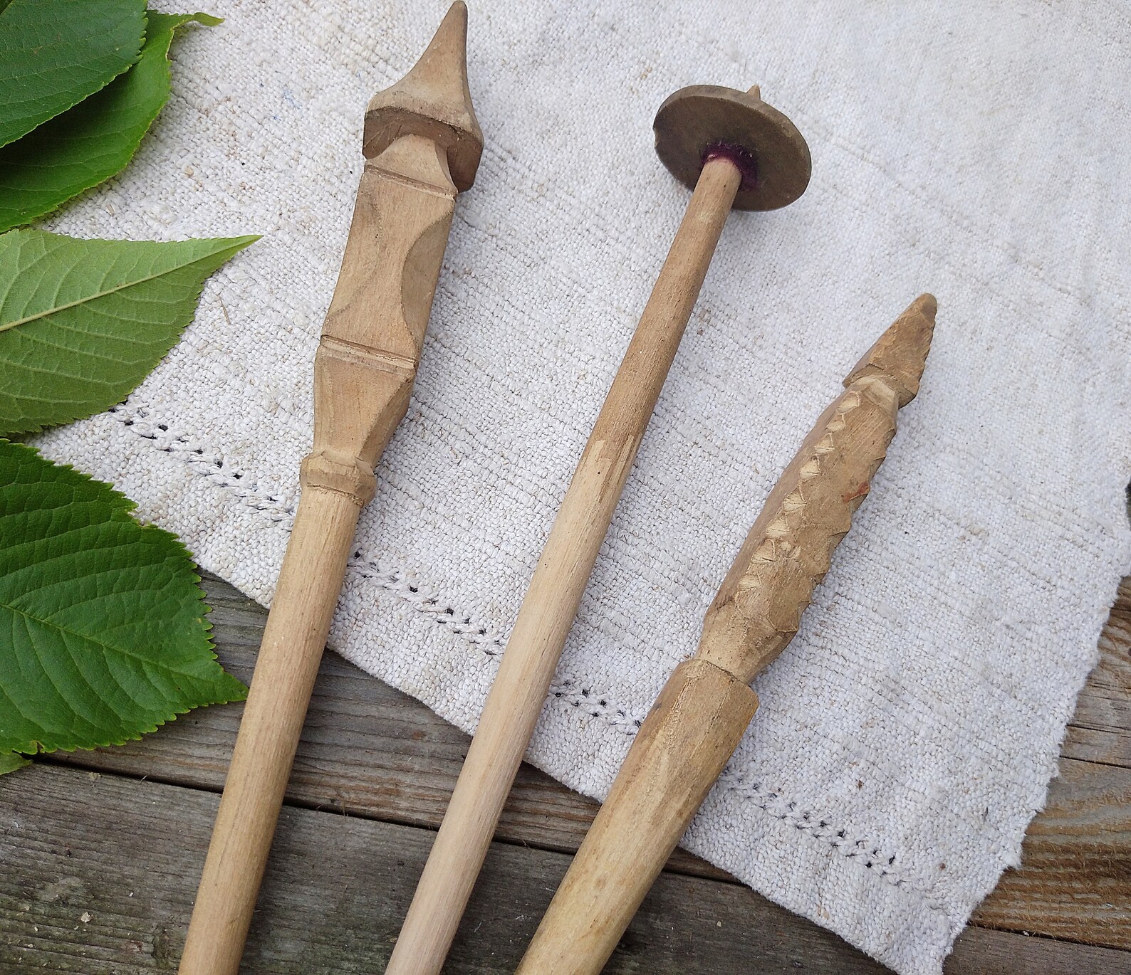 Antique Weaving Drop Spindle Set Old Loom Parts Ancient Crafts - Etsy