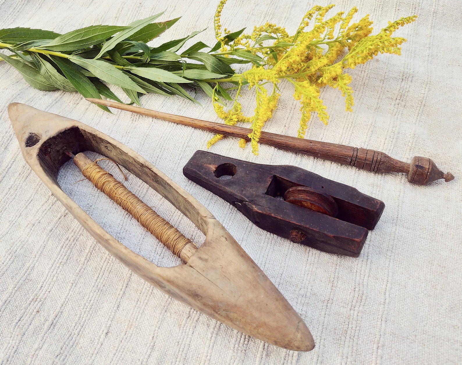 Antique Weaving Shuttle Drop Spindle Old Loom Parts Ancient | Etsy