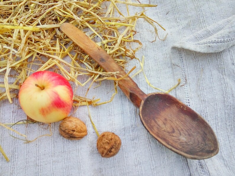 Large Wooden Spoon From Antique Country Kitchen Rustic Decor - Etsy